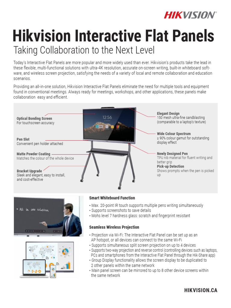 Hikvision Interactive Flat Panels Overview | PDF | Pixel | Camera