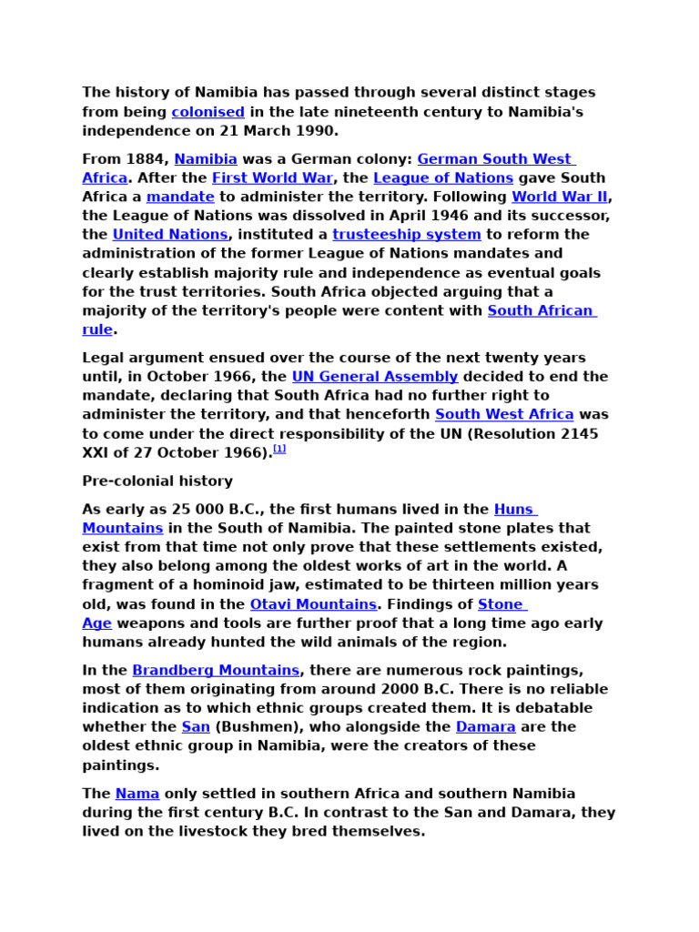 Namibia's Pre-Colonial Name and History | PDF | Africa | Namibia
