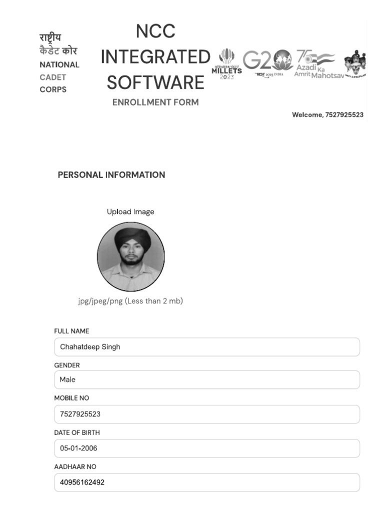 NCC Enrollment Sample | PDF