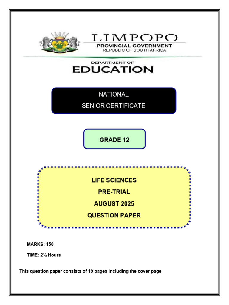 2025 08 21 Lim LFSC GR12 Pre Trial P1 QP | PDF | Chronic Traumatic ...
