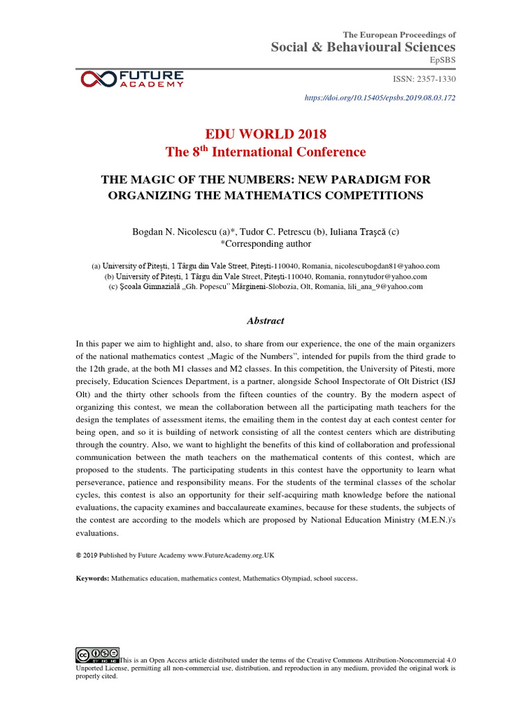 The Magic of The Numbers New Paradigm Fo | PDF | Curriculum | Mathematics