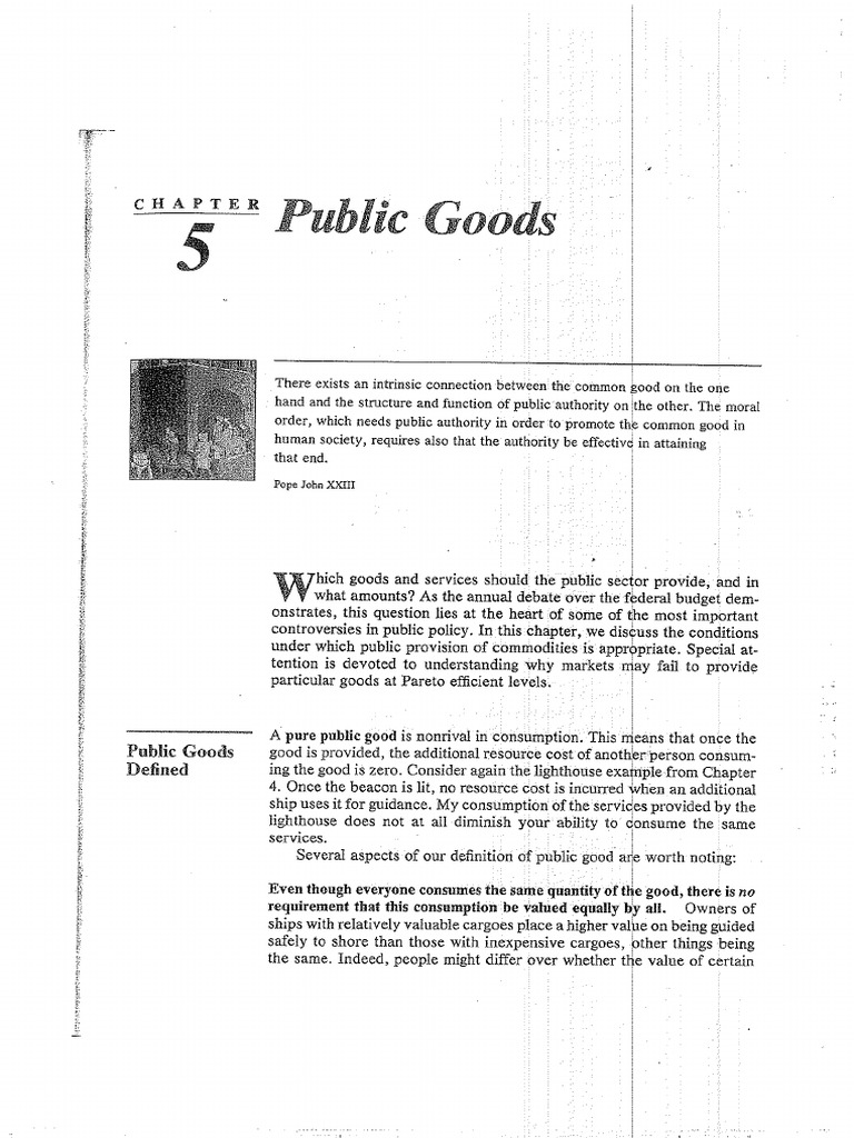 Lecture 5. Reading. Public Goods | PDF