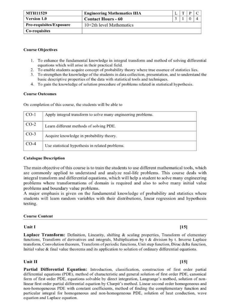 3rd Sem Syllabus | PDF