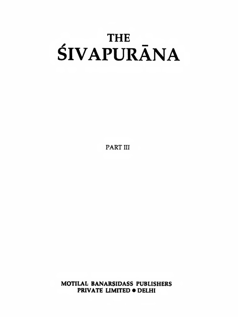 Shiva Purana Part III Overview | PDF | Shiva