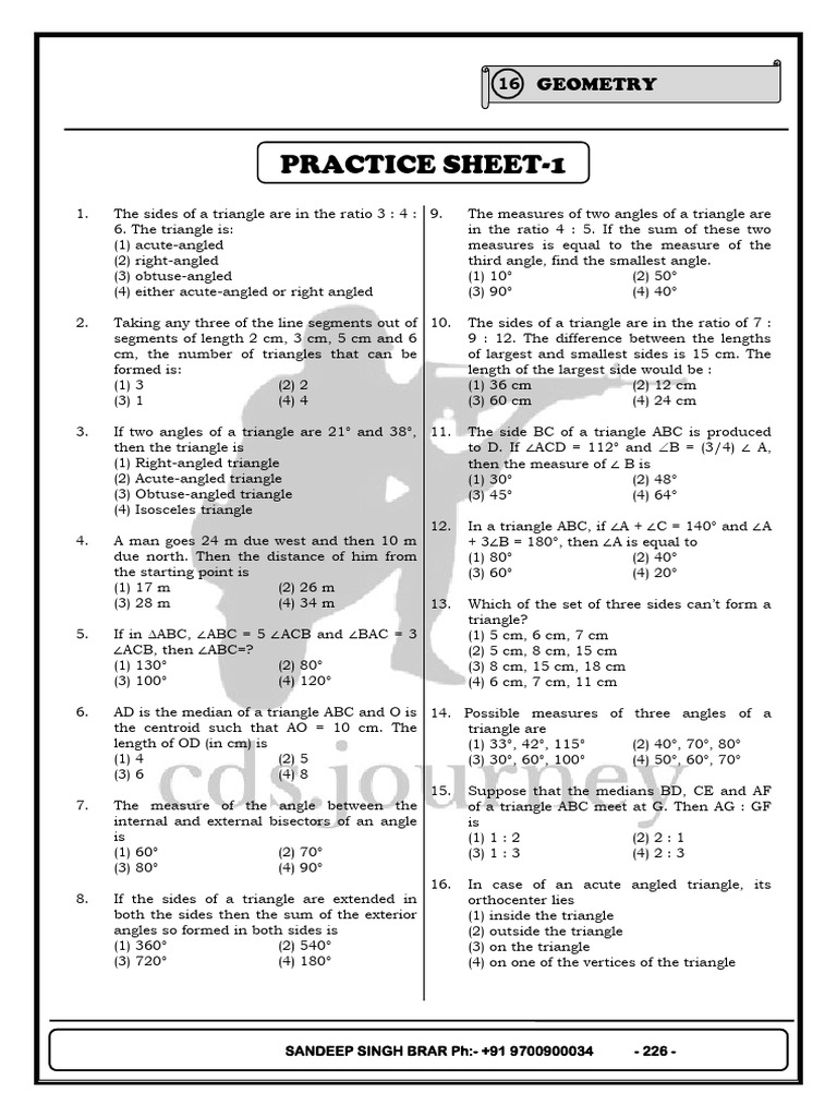 CH 16 Geometry | PDF | Circle | Triangle