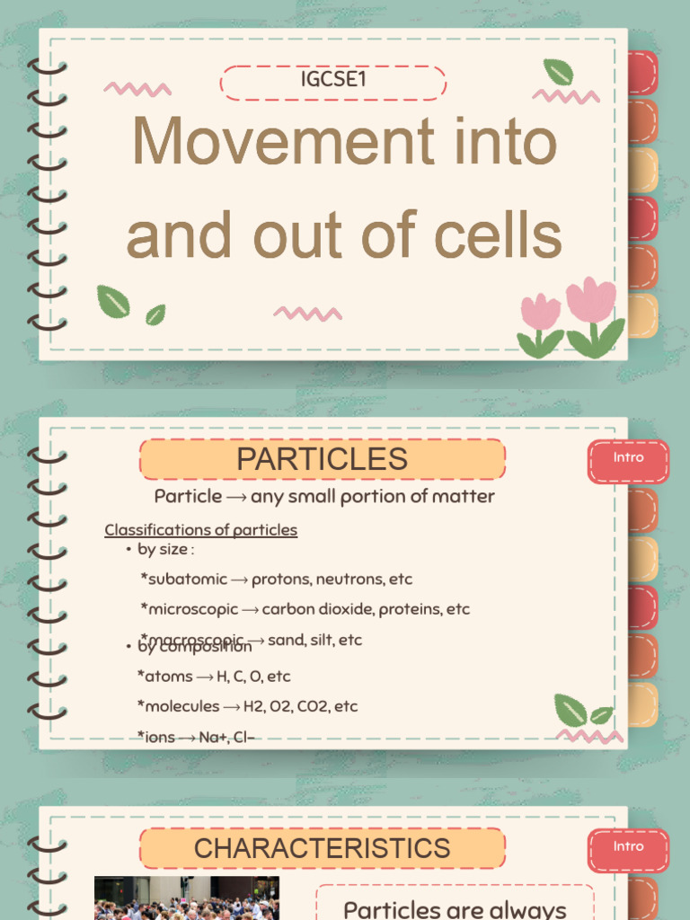 Cell Movement and Particle Diffusion | PDF | Particle | Diffusion