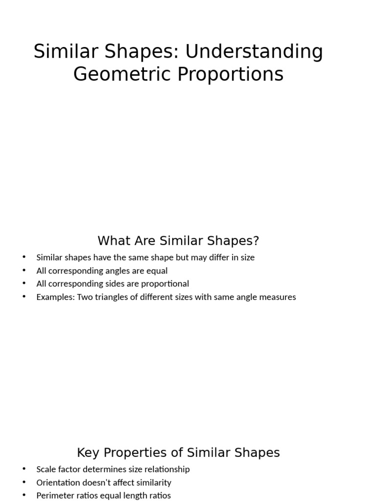 Similar Shapes Understanding Geometric Proportions | PDF | Area | Shape