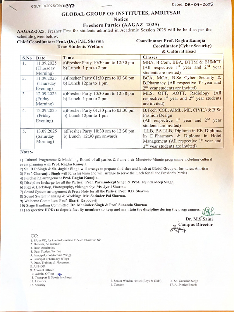 Aagaz (Fresher Party) 2025 | PDF