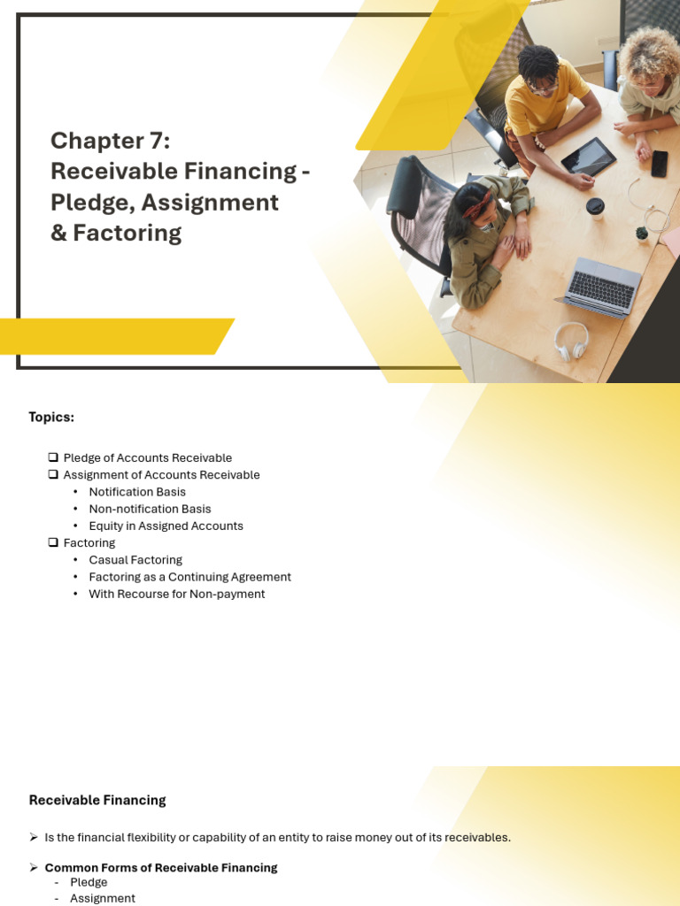 Receivable Financing Methods Explained | PDF | Factoring (Finance ...