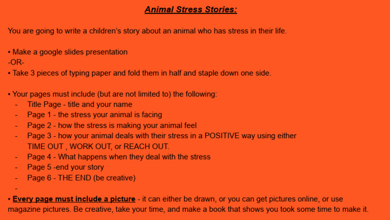 Animal Stress: A Creative Story Guide | PDF