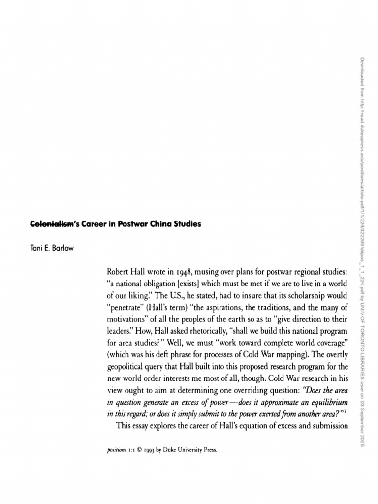 Cold War China Studies and Colonialism | PDF | Science | Social Sciences
