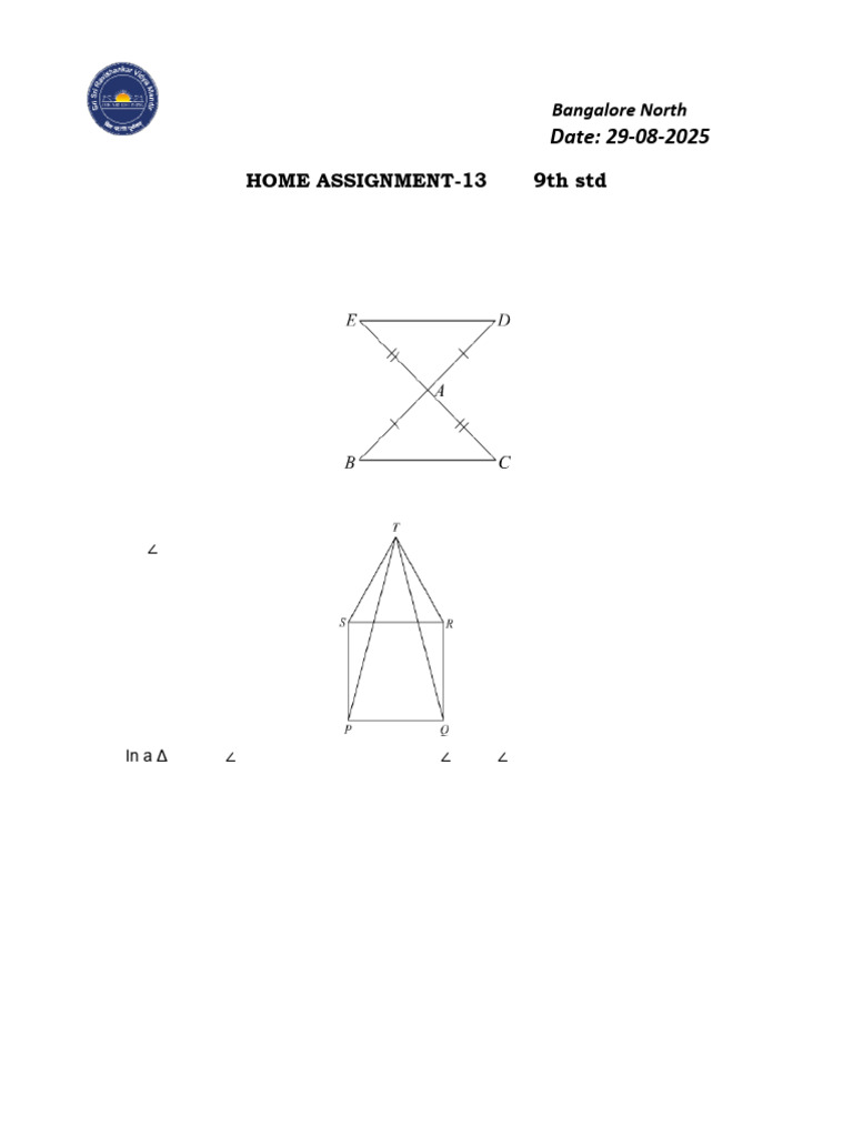9th Grade Math Home Assignment Guide | PDF