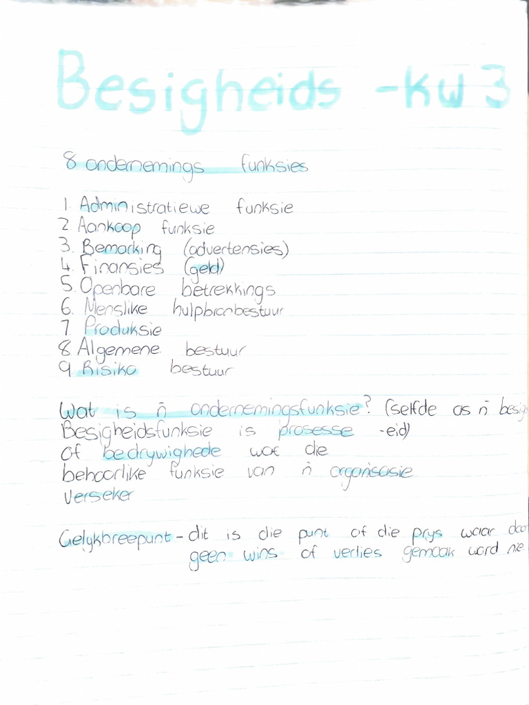 Besigheids Kwartaal 3 | PDF