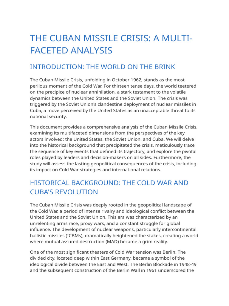 Cuban Missile Crisis Case Study | PDF | Cuban Missile Crisis | Fidel Castro