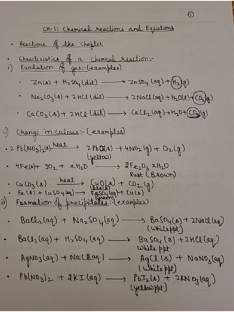 Important Reactions Ch1 | PDF