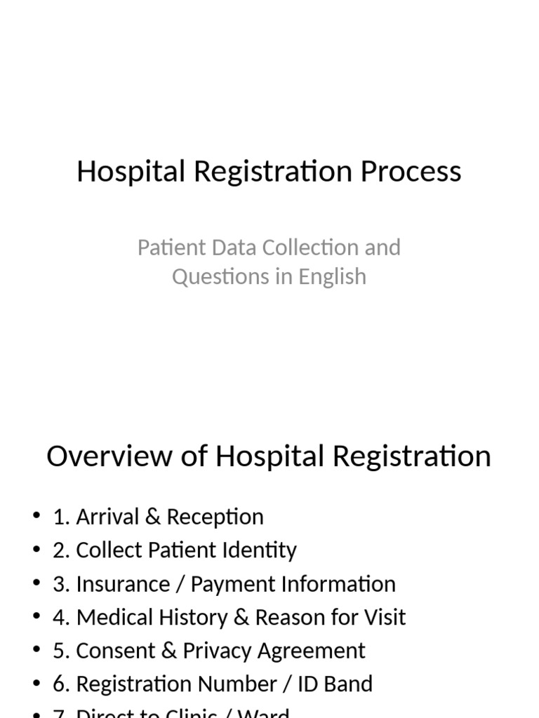 Hospital Registration Process | PDF