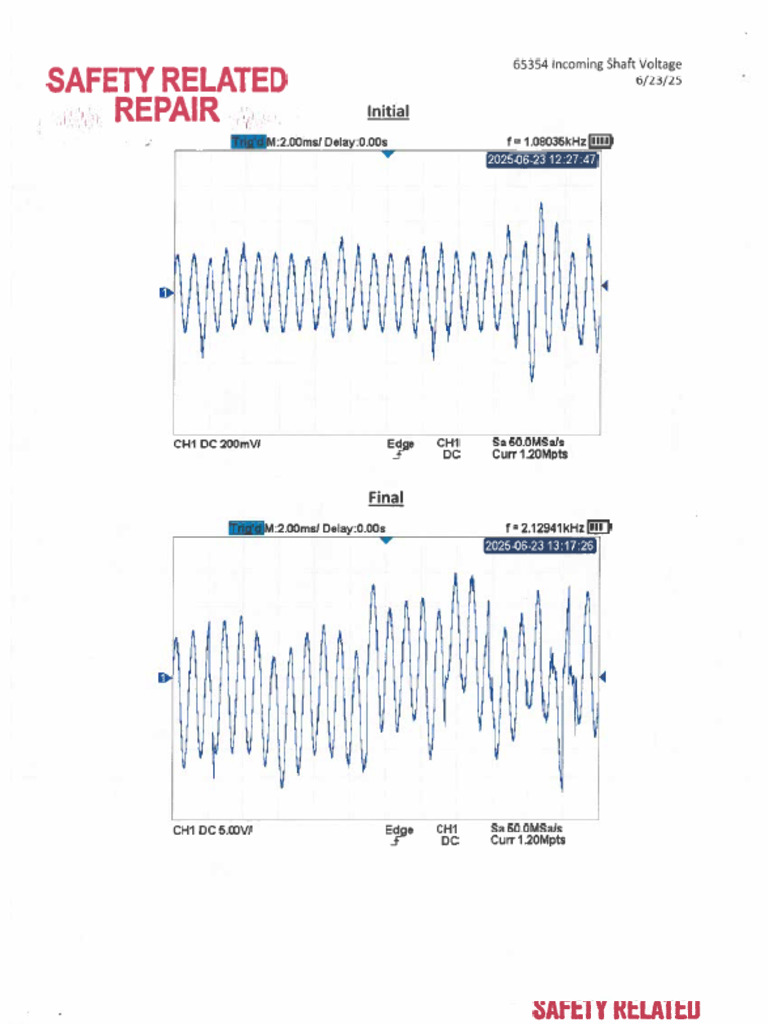 IncomingTest Run Vibration Data - Example Reading | PDF