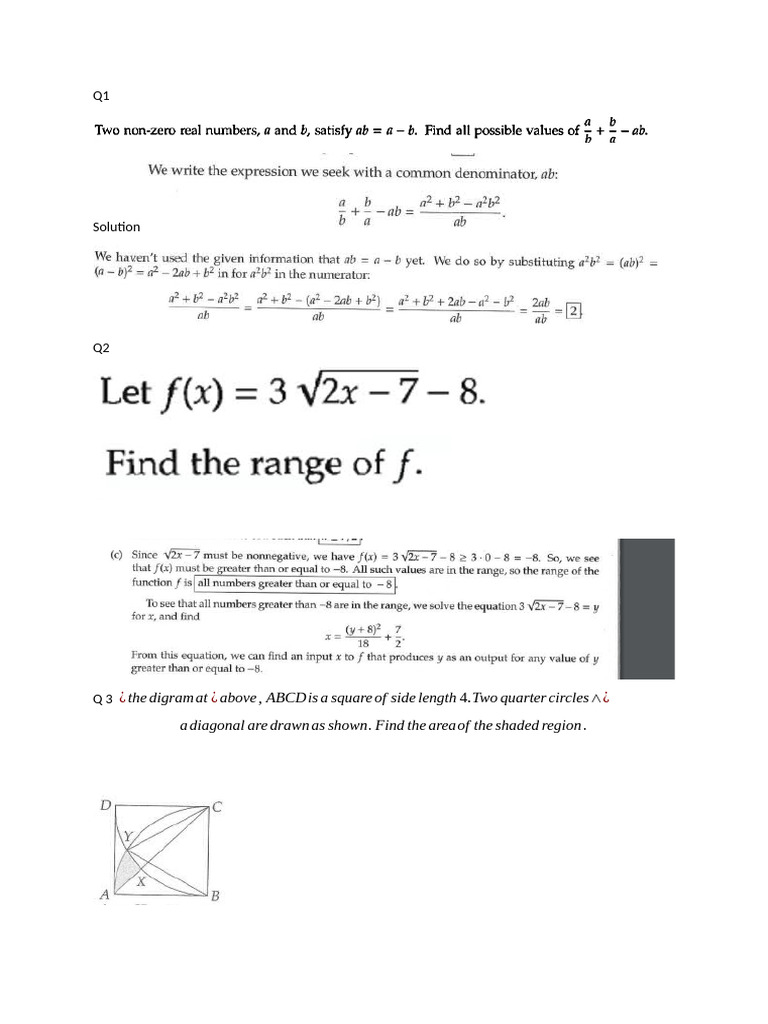 Solution of Most Important Questions | PDF