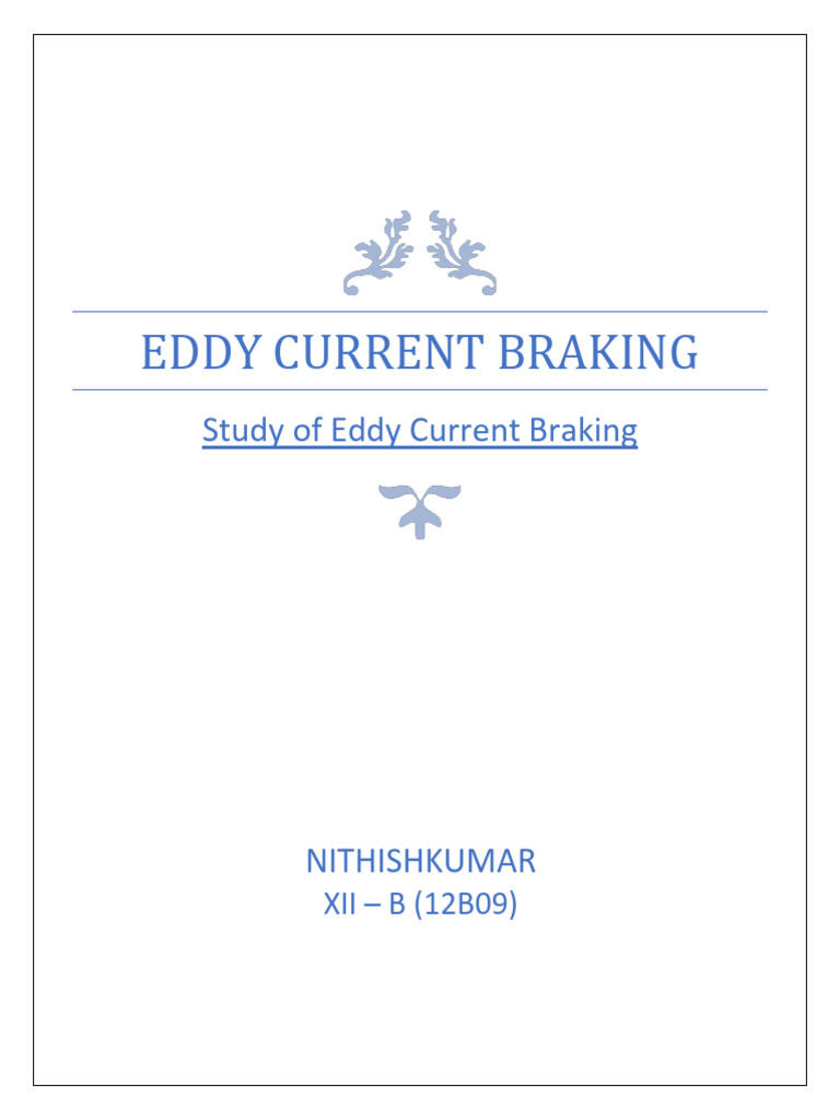 Eddy Current Braking System Explained | PDF | Brake | Electromagnetic ...