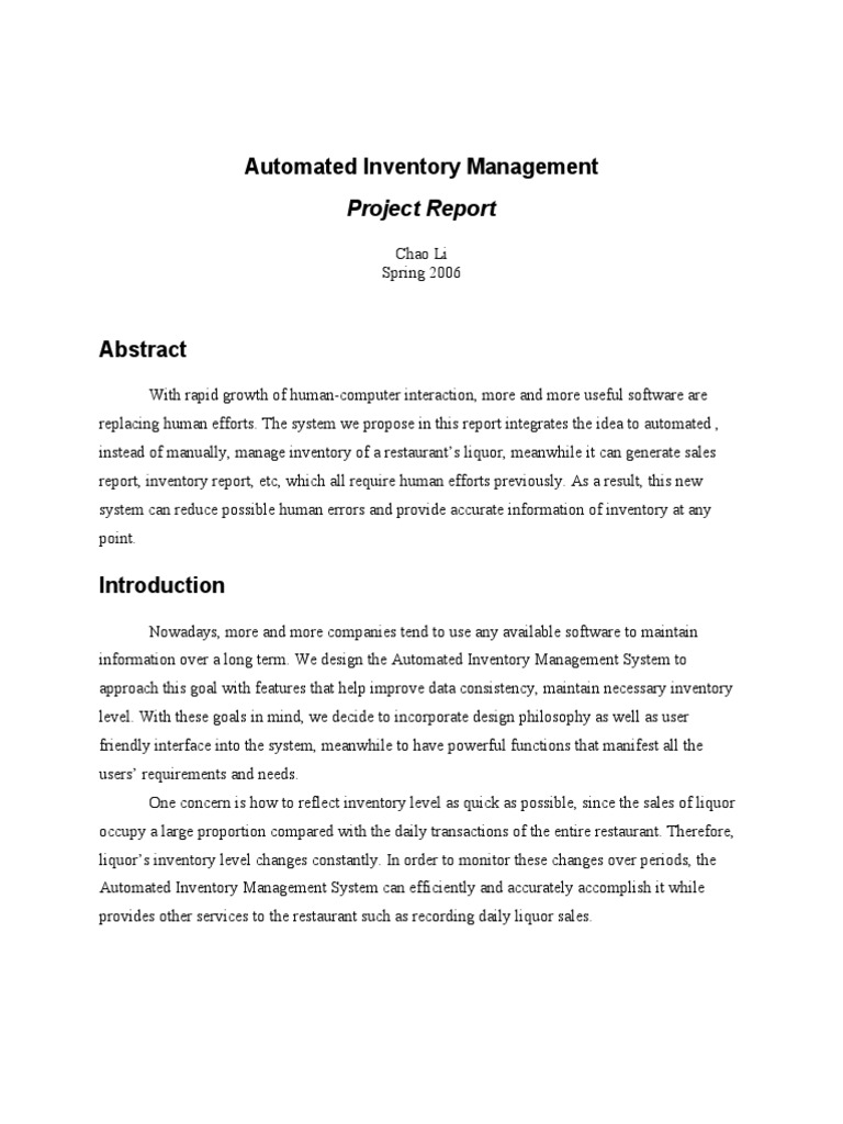 Automated Inventory Management | PDF | Databases | Java (Programming ...