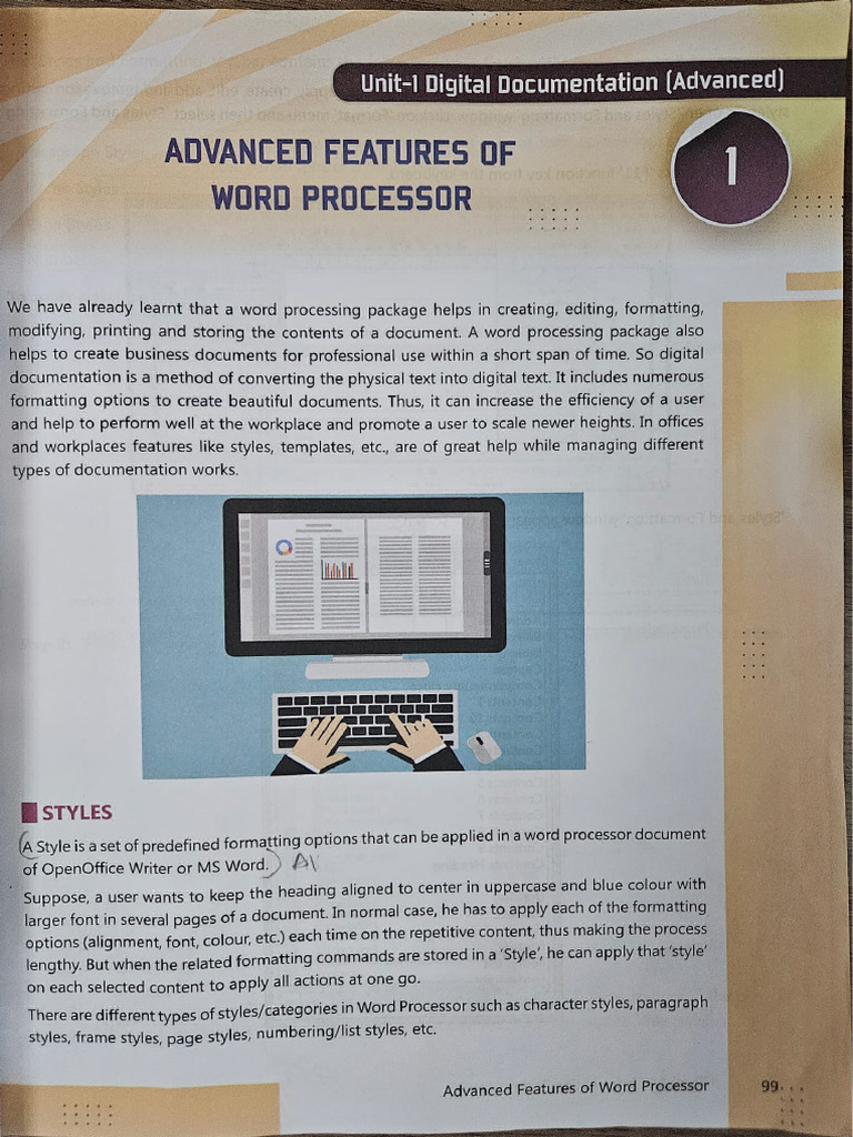 Unit - 1 - Digital Documentation (Advenced Features of Word Processor) | PDF