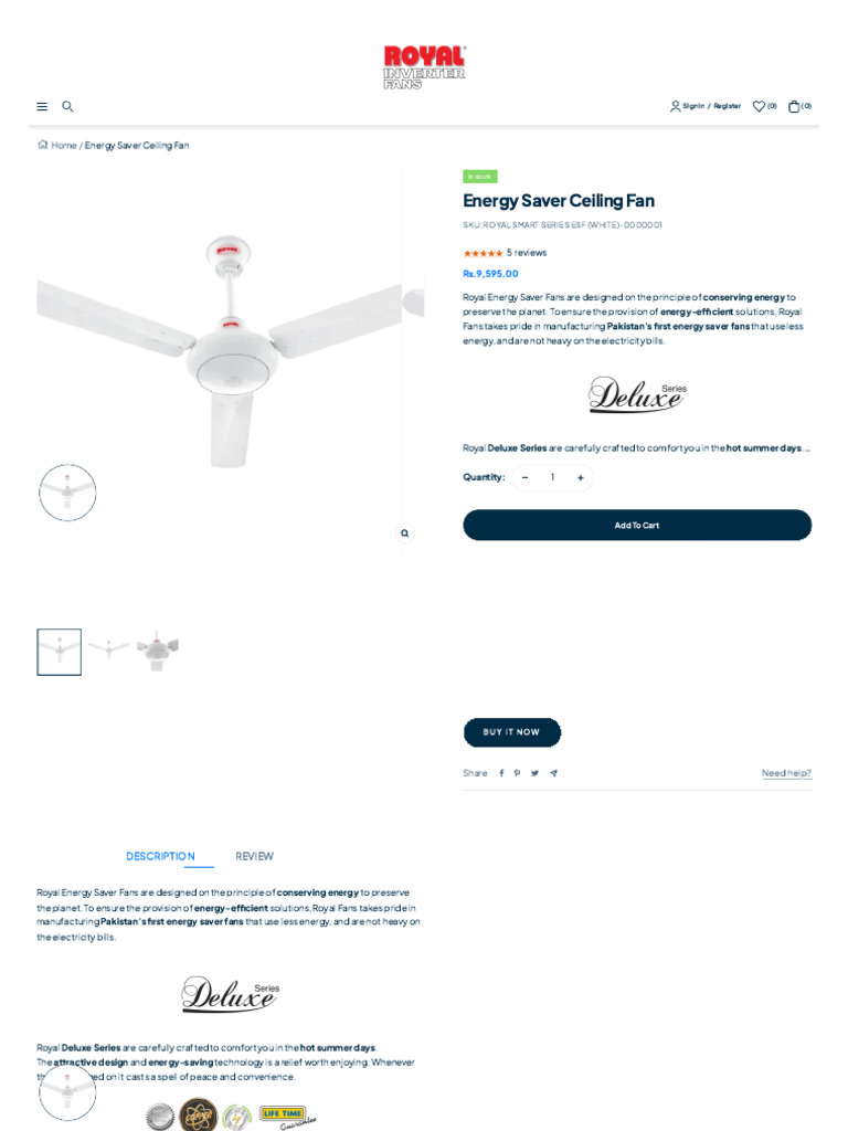 Energy Saver Ceiling Fan Overview | PDF | Efficient Energy Use | Energy ...