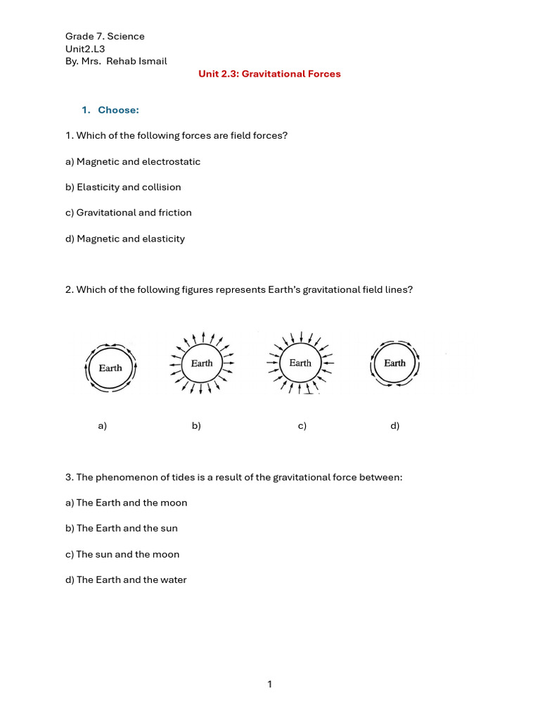Gravitational Forces in Grade 7 Science | PDF | Weight | Force
