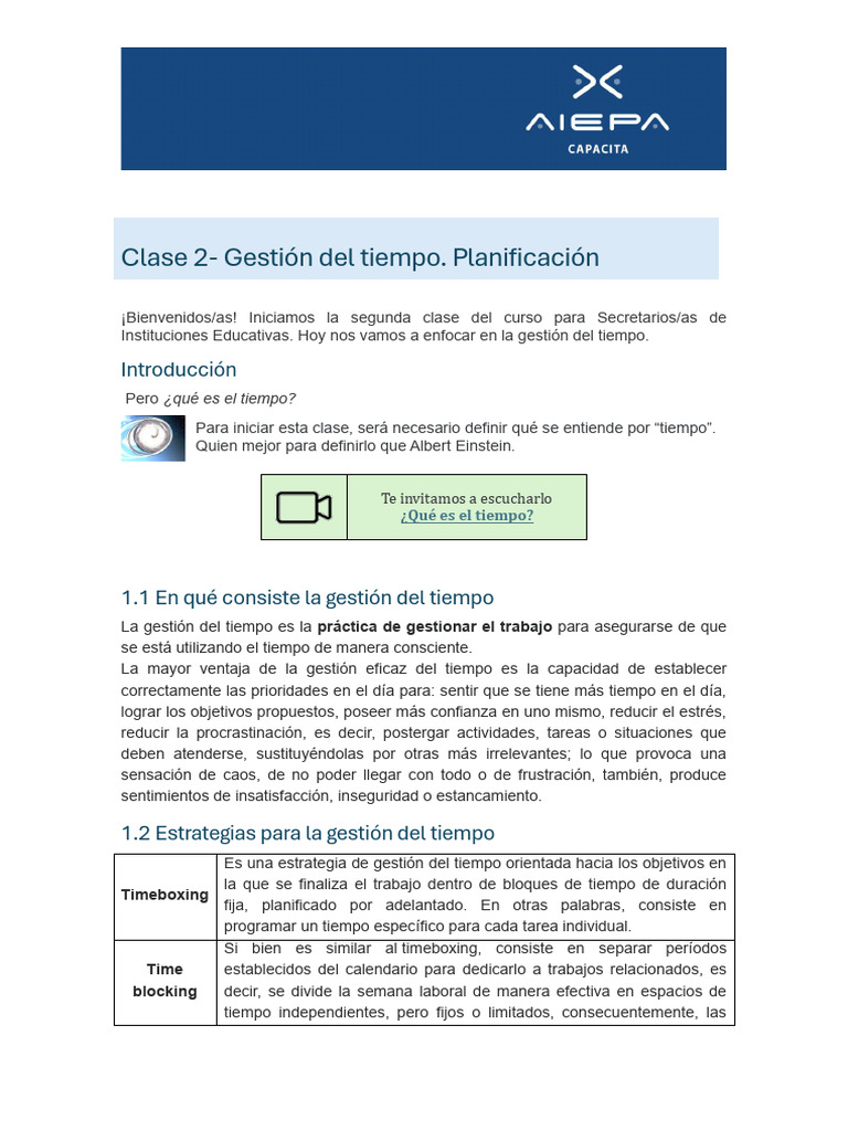 Estrategias de Gestión del Tiempo Escolar | PDF | Gestión del tiempo ...