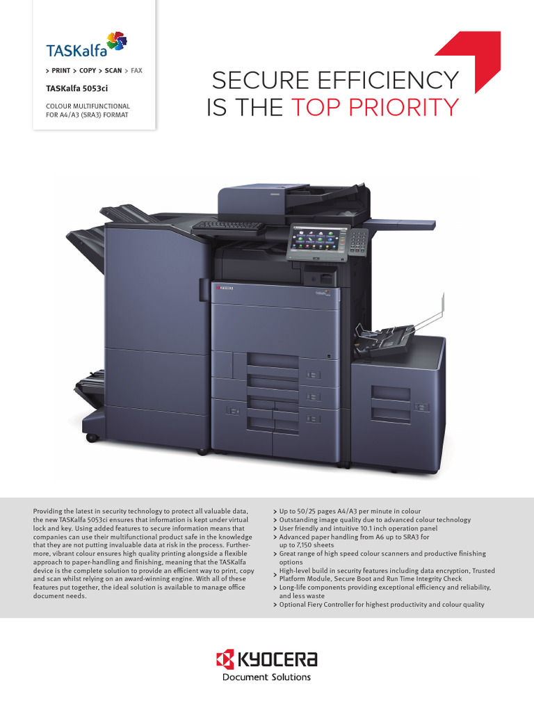 Kyocera TASKalfa 5053ci Overview | PDF | Image Scanner | Fax