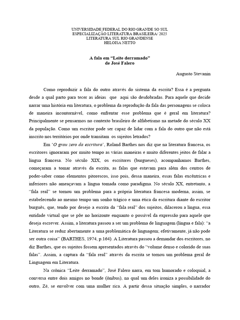 A Fala da Periferia em Falero | PDF | Escrita | Burguesia