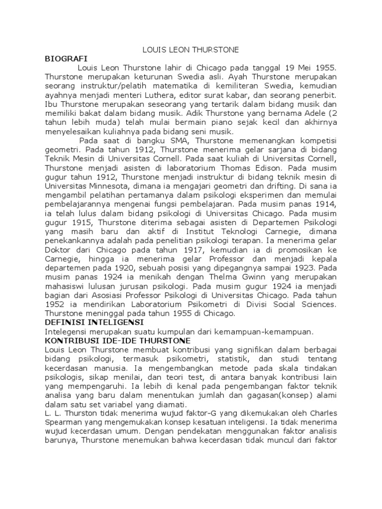 Louis Leon Thurstone | PDF
