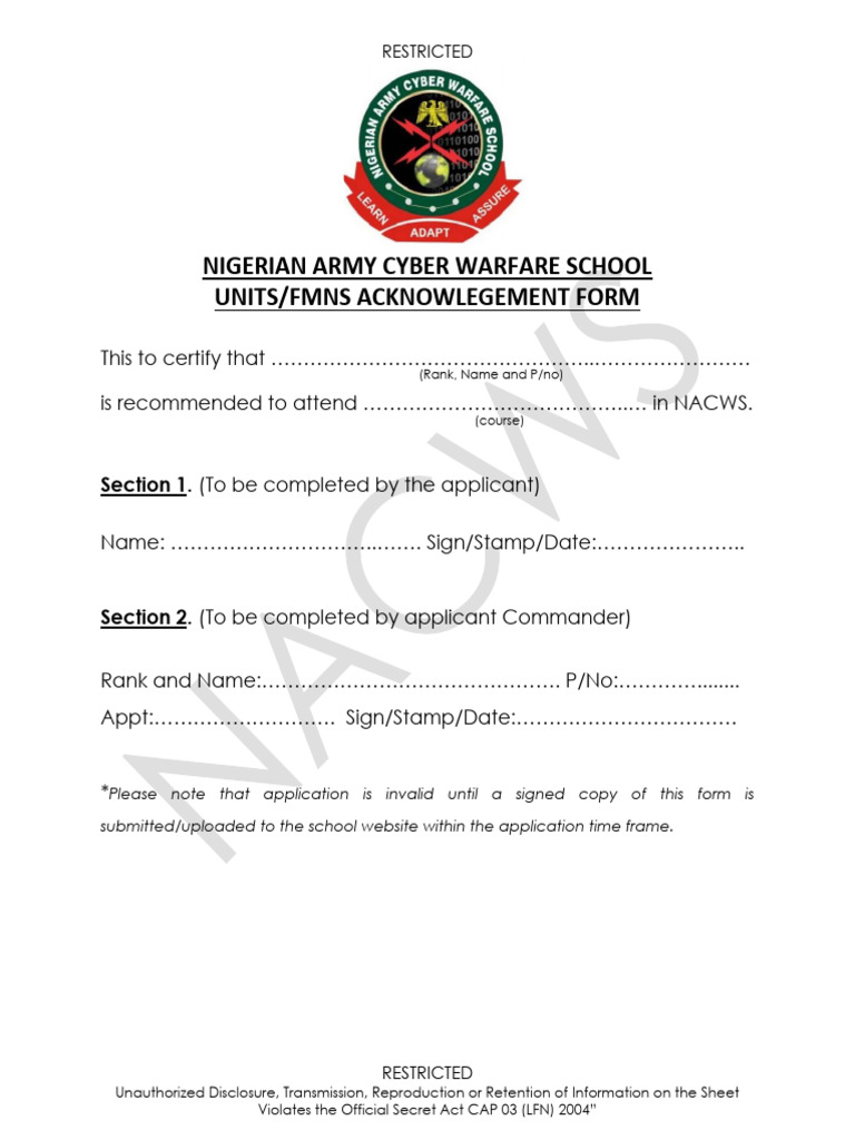 Commanders Ack Form | PDF