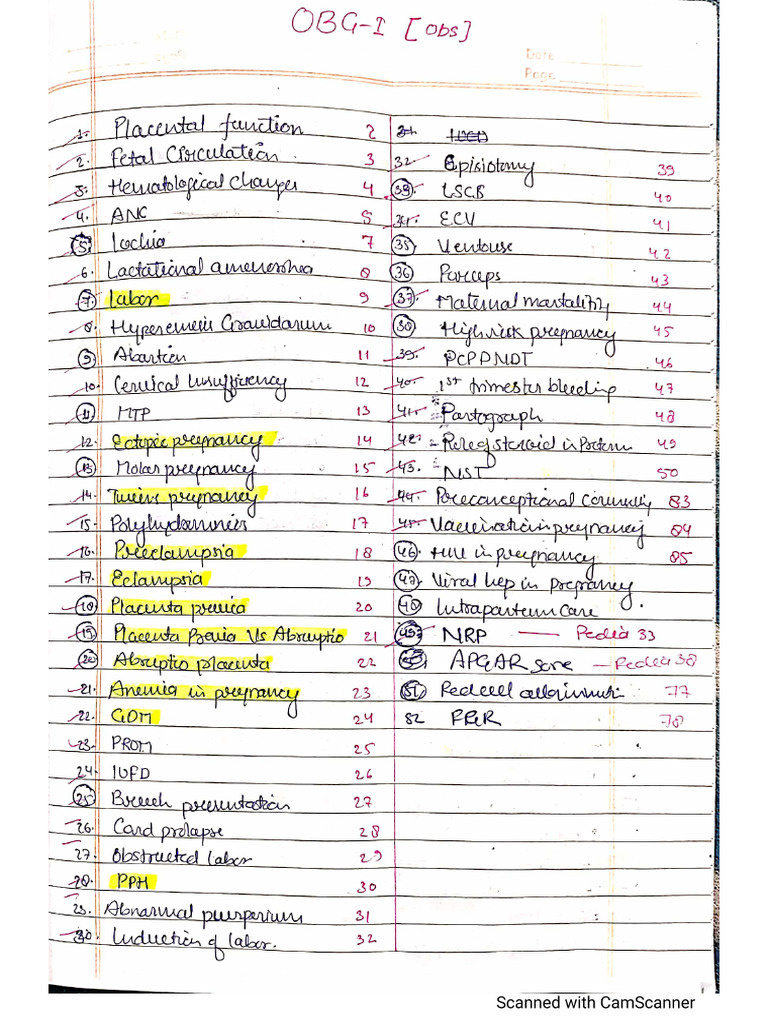 Obg Notes | PDF