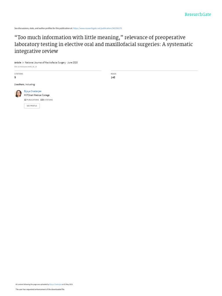 Too Much Information With Little Meaning .2 | PDF | Surgery | Oral And ...