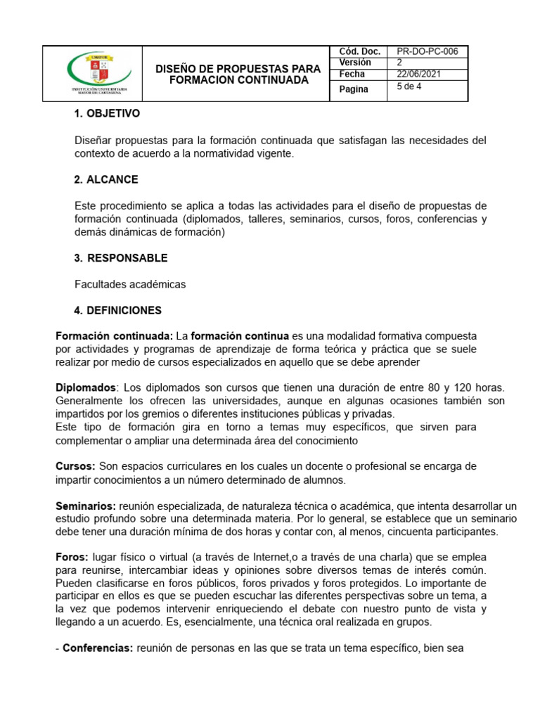 PR Do PC 006 Diseno de Propuestas de Formacion Continuada - Docx 1 ...