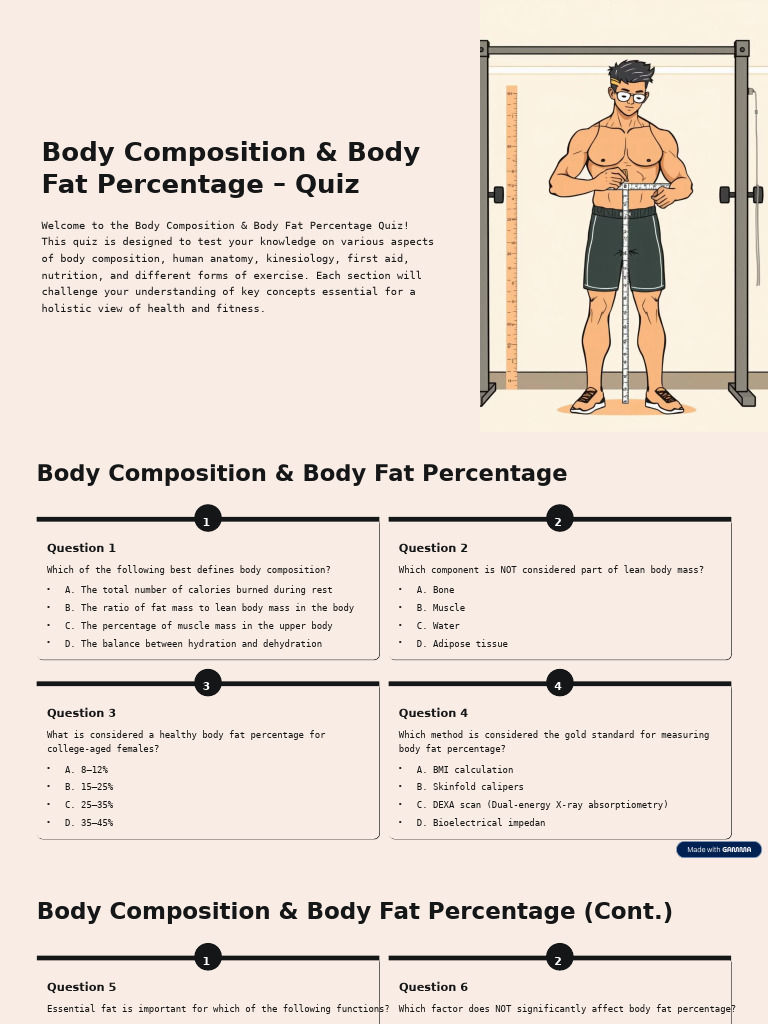 Body Composition Reviewer Midterm | PDF | Human Body | Anatomical Terms ...