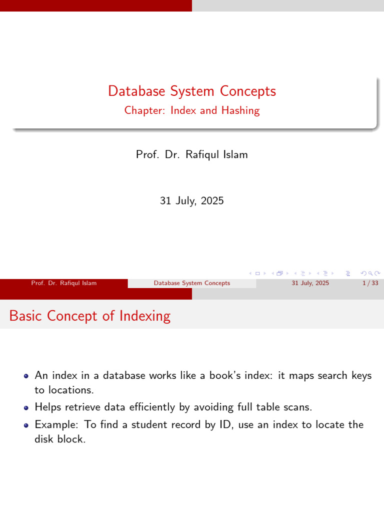 Database Indexing and Hashing Concepts | PDF | Database Index ...