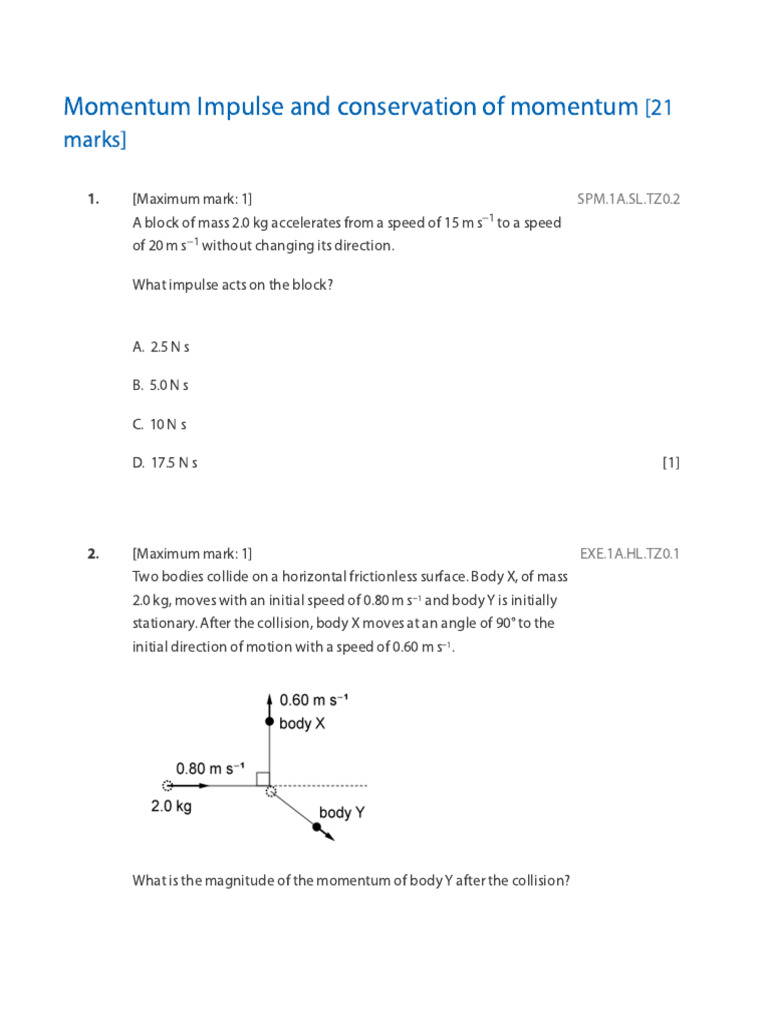 Momentum Impulse and Collision Analysis | PDF | Momentum | Collision