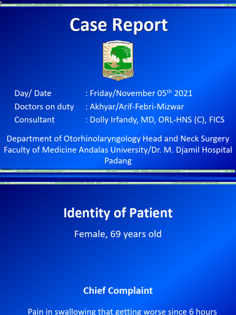 Case Report: Left Peritonsillar Abscess | PDF | Ear | Sepsis