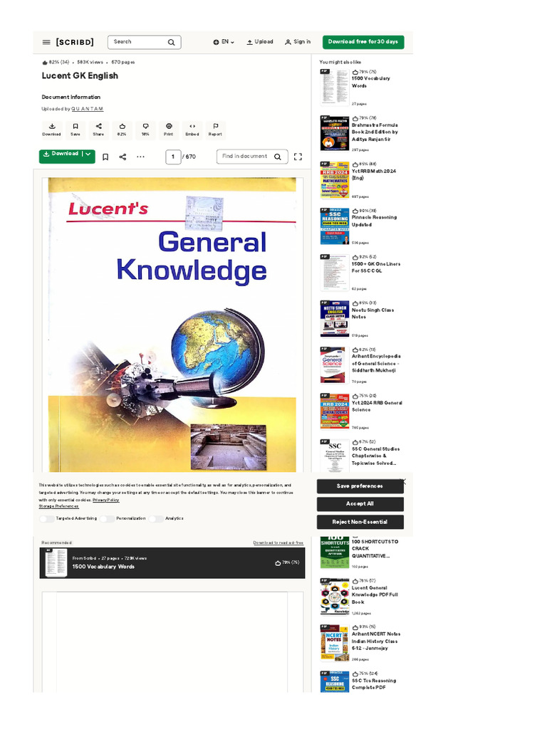 WWW Scribd Com Document 766073462 Lucent GK English... | PDF