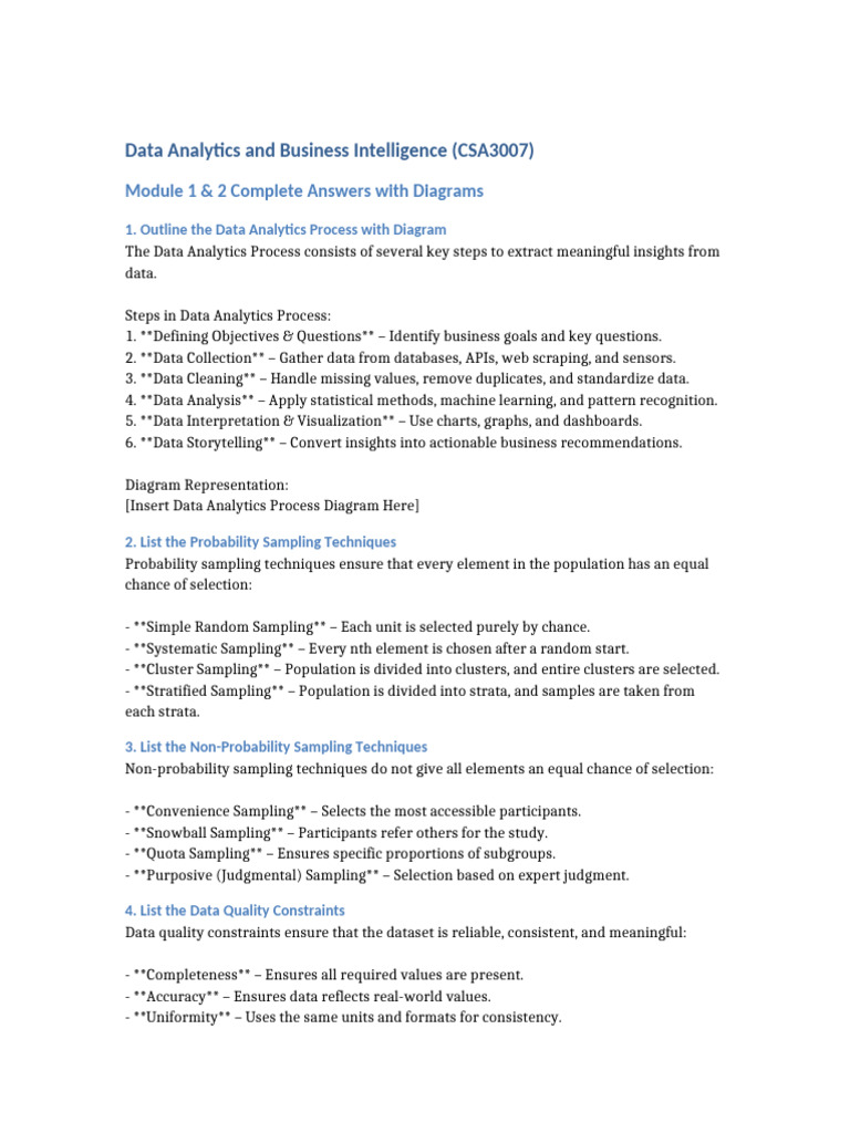 CSA3007 Complete Answers | PDF | Sampling (Statistics) | Quartile