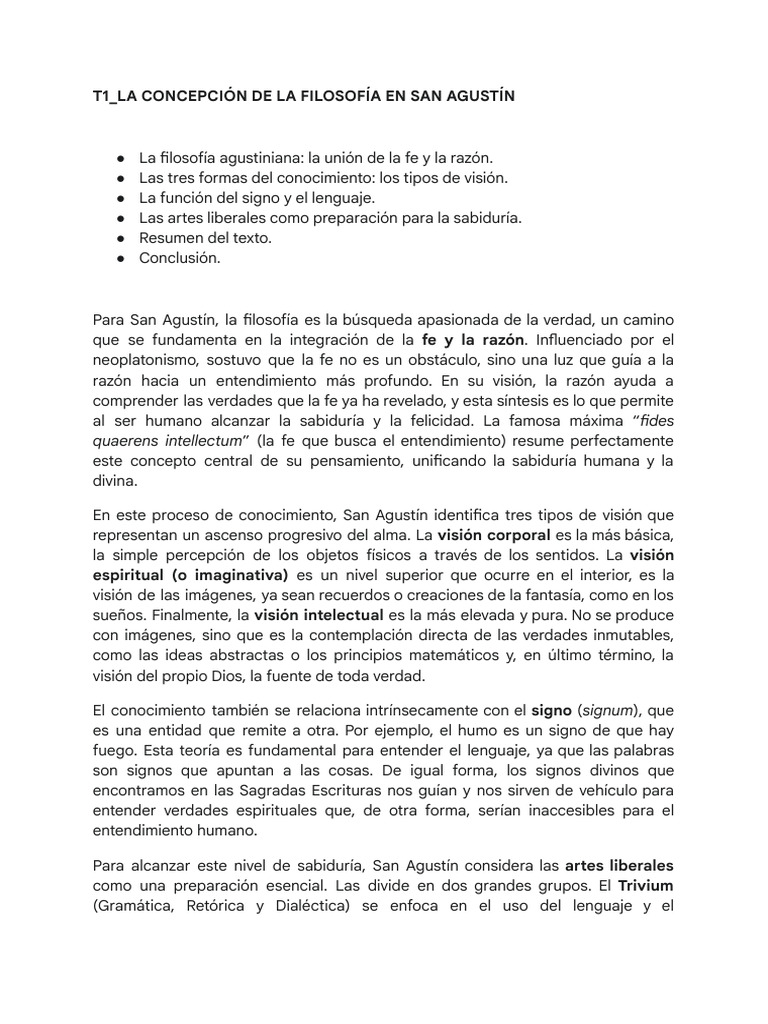Filosofía de San Agustín: Fe y Razón | PDF | Verdad | Agustín De Hipopótamo