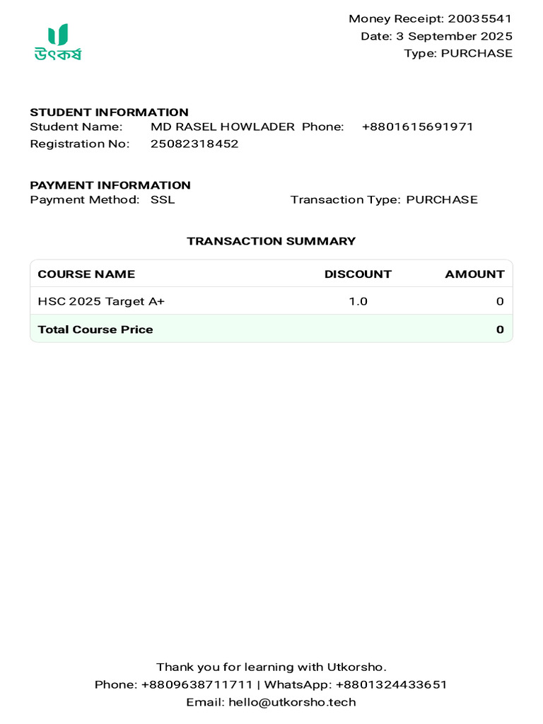 HSC 2025 Target A+ - 1756901939526 | PDF