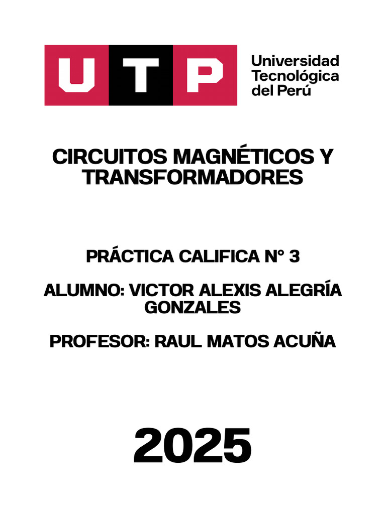 Circuitos Magnéticos y Transformadores - Pc3 | PDF