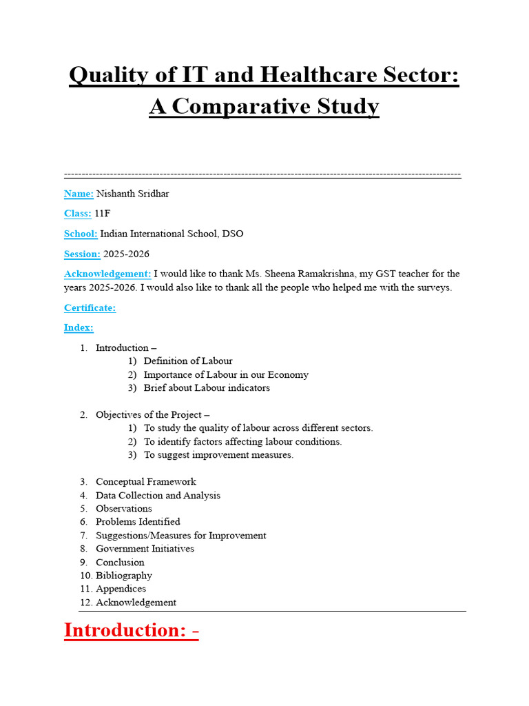 IT vs Healthcare Sector Labor Quality | PDF | Electronic Health Record ...