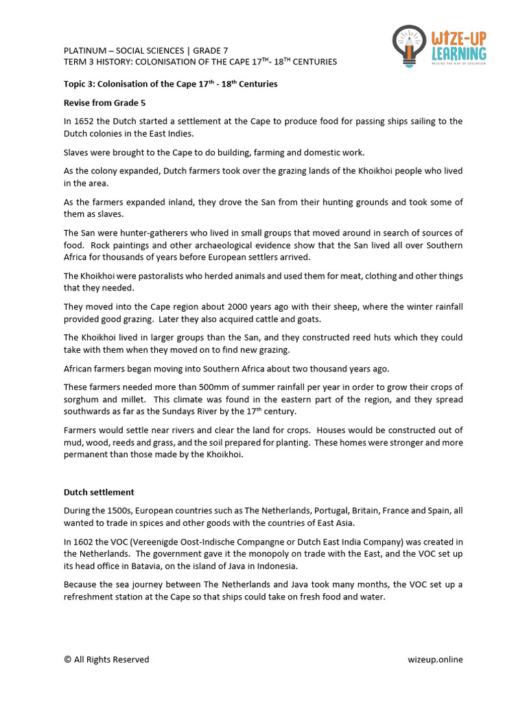 Platinum Social Sciences History Grade 7 Term 3 | PDF | Pastoralism