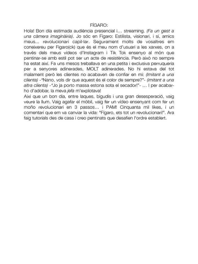 Monòleg Casting | PDF