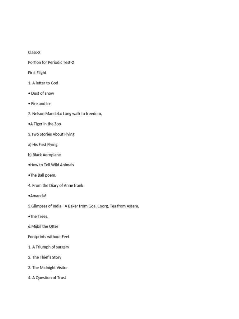 Class X Periodic Test 2 Study Guide | PDF