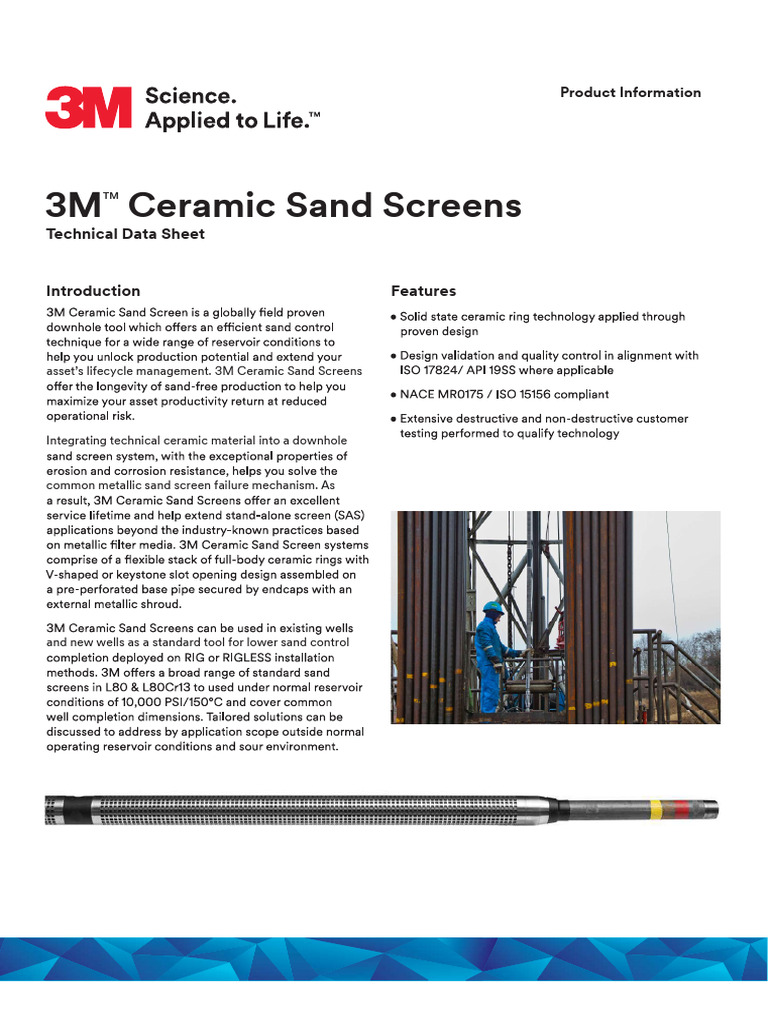 3M Ceramic Sand Screens Data Sheet | PDF