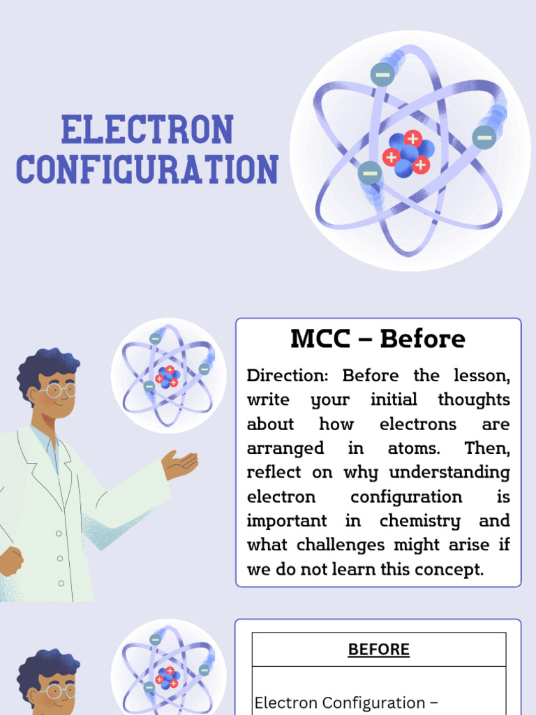 Chemistry Atomic Structure Presentation in Lavander Red Blue Illustrative Style | PDF | Atomic ...
